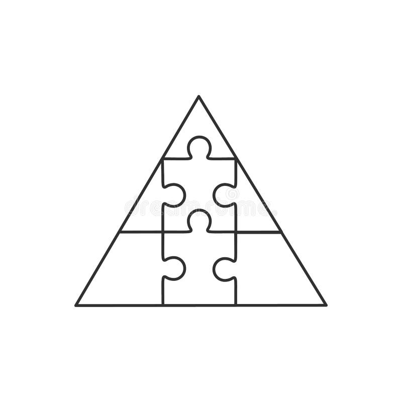 Triangle Figure from Jigsaw Puzzle Vector Pieces Stock Illustration ...
