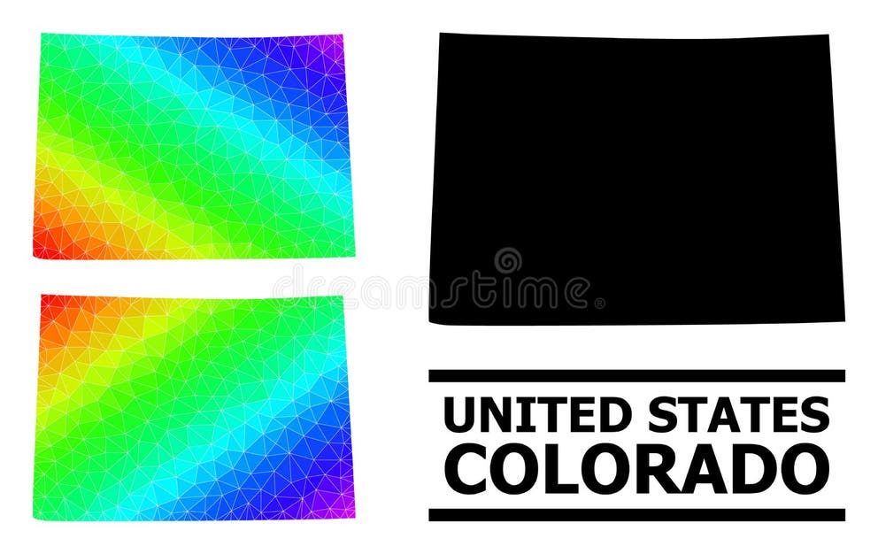 Triangle Filled Spectral Colored Map of Colorado State with Diagonal ...