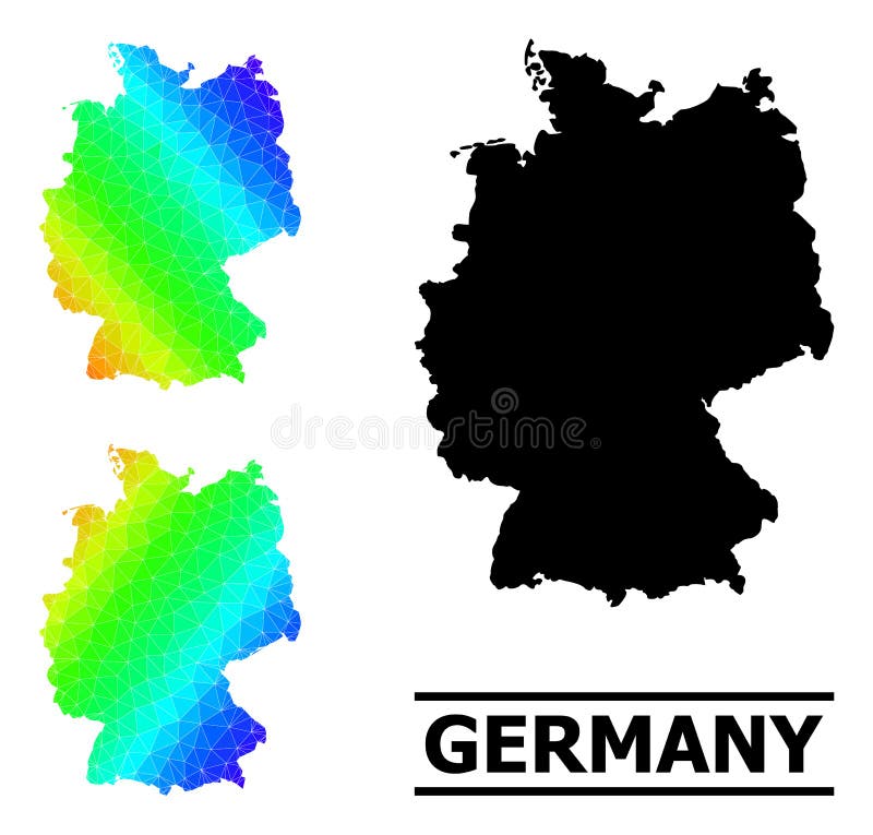 Triangle Filled Spectral Colored Map of Germany with Diagonal Gradient ...