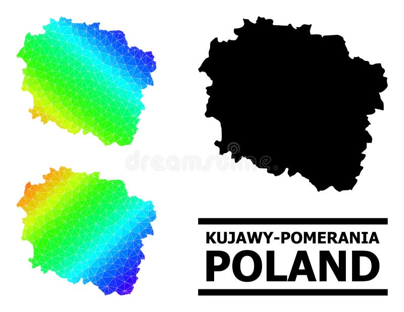 Triangle Filled Spectral Colored Map of Kujawy-Pomerania Province with ...