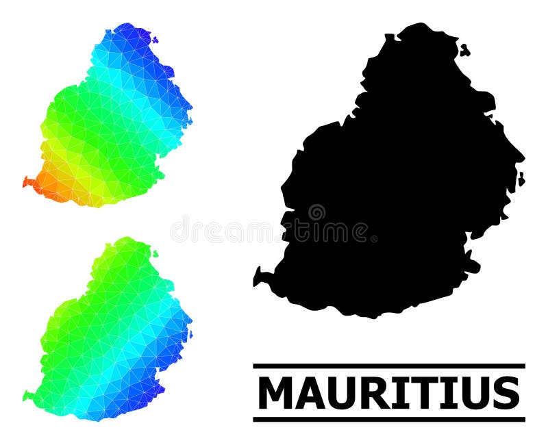 Triangle Filled Spectral Colored Map of Mauritius Island with Diagonal ...