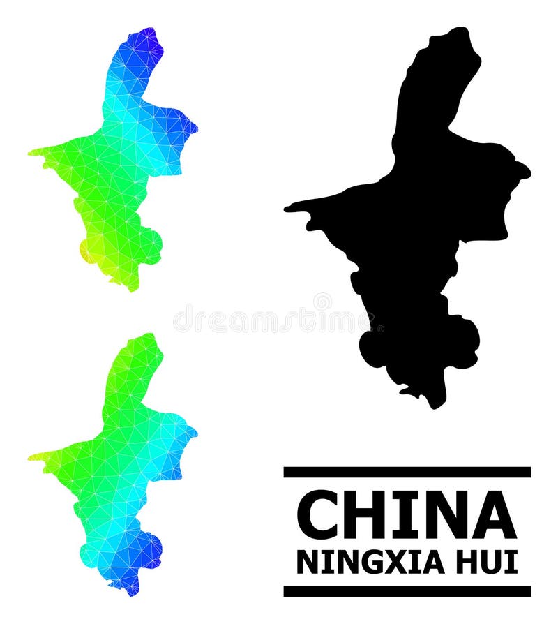 Triangle Filled Spectral Colored Map of Ningxia Hui Region with ...