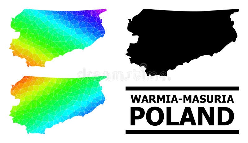Triangle Filled Spectral Colored Map of Warmia-Masuria Province with ...