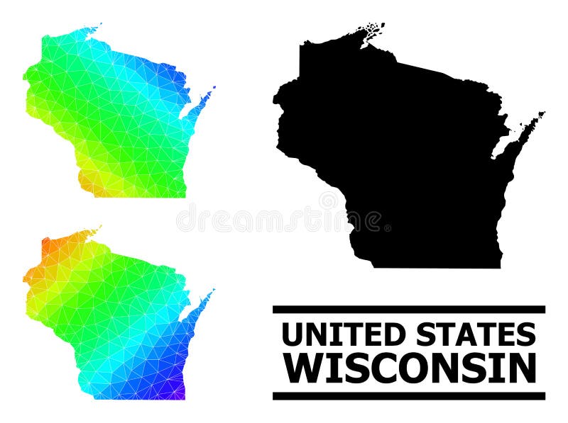 Triangle Filled Spectral Colored Map of Wisconsin State with Diagonal ...