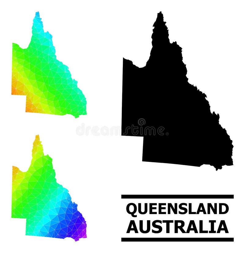 Triangle Filled Spectrum Map of Australian Queensland with Diagonal ...