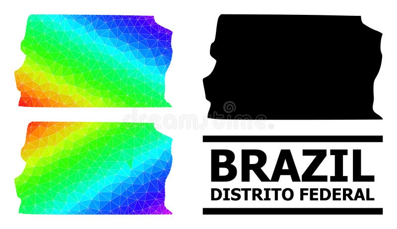 Triangle Filled Spectrum Map of Brazil - Distrito Federal with Diagonal ...