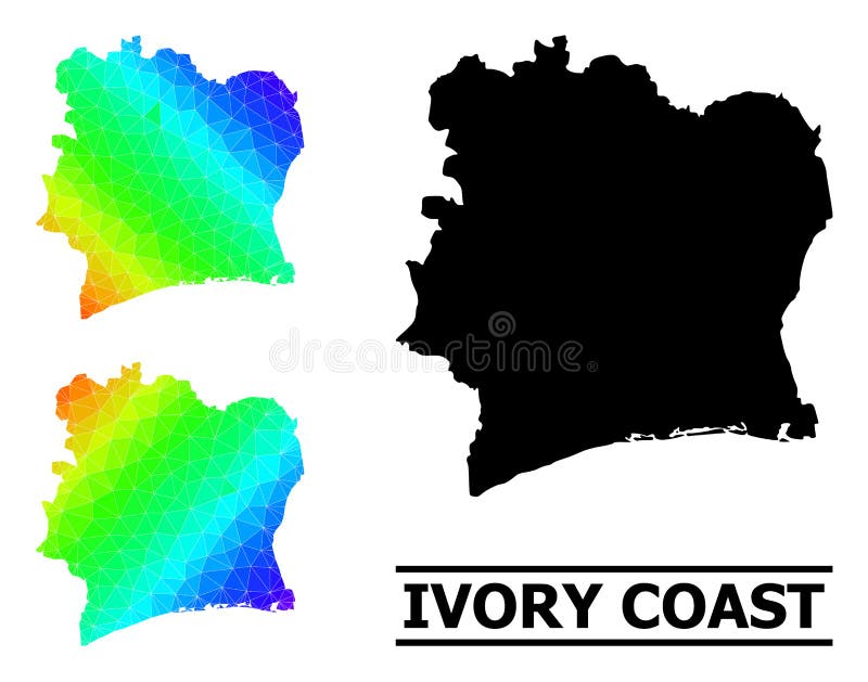 Triangle Filled Spectrum Map of Ivory Coast with Diagonal Gradient ...