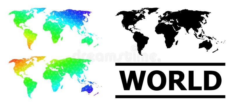 Triangle Filled Spectrum Map of World with Diagonal Gradient Stock ...