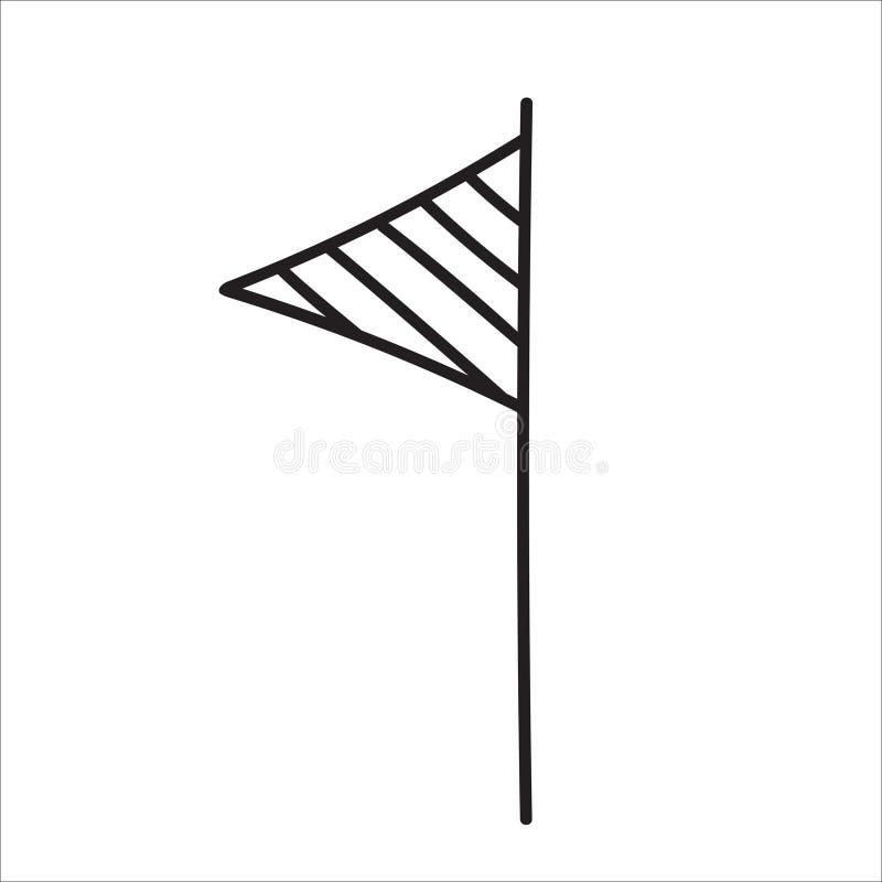 Triangle Flag Doodle Vector Illustration Isolated on White Stock Vector ...