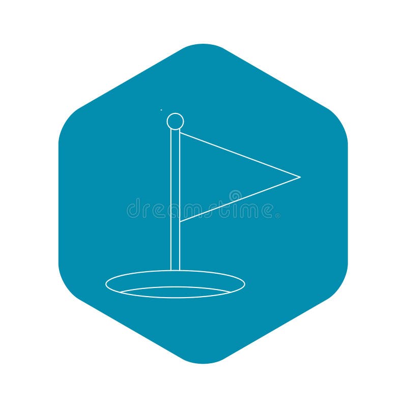 Triangle Flag Icon, Outline Style Stock Vector - Illustration of ...