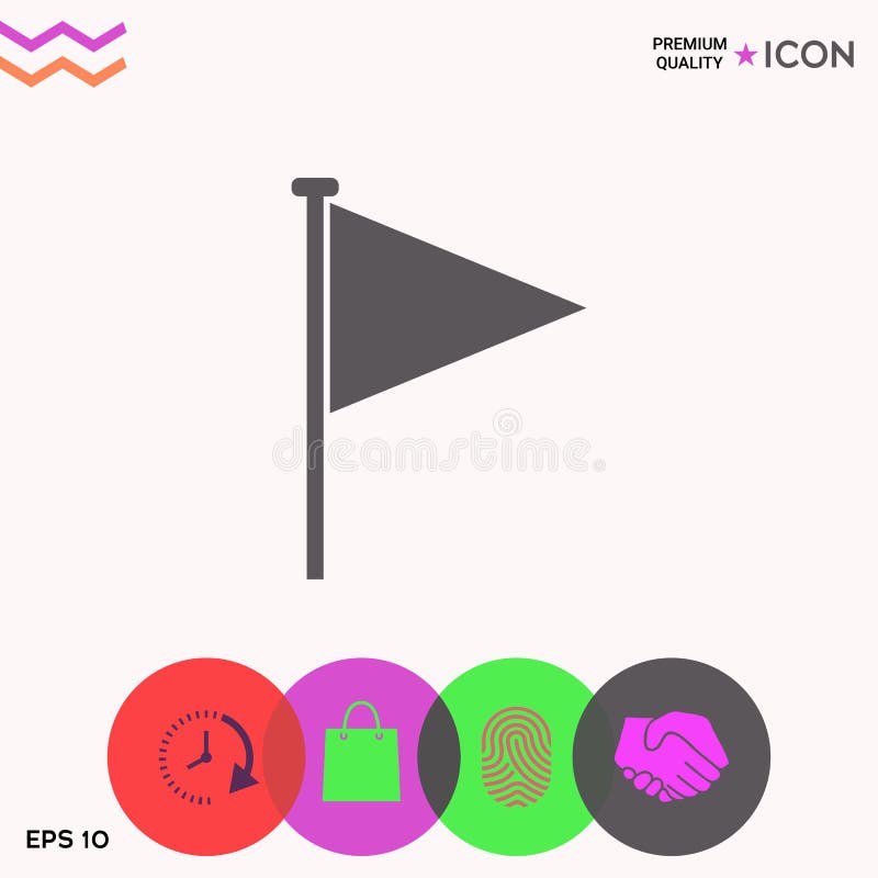 Triangle flag icon stock vector. Illustration of start - 129344566