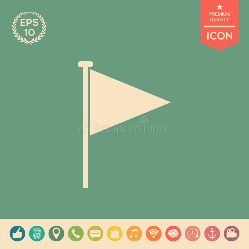 Triangle flag icon stock vector. Illustration of event - 119059282