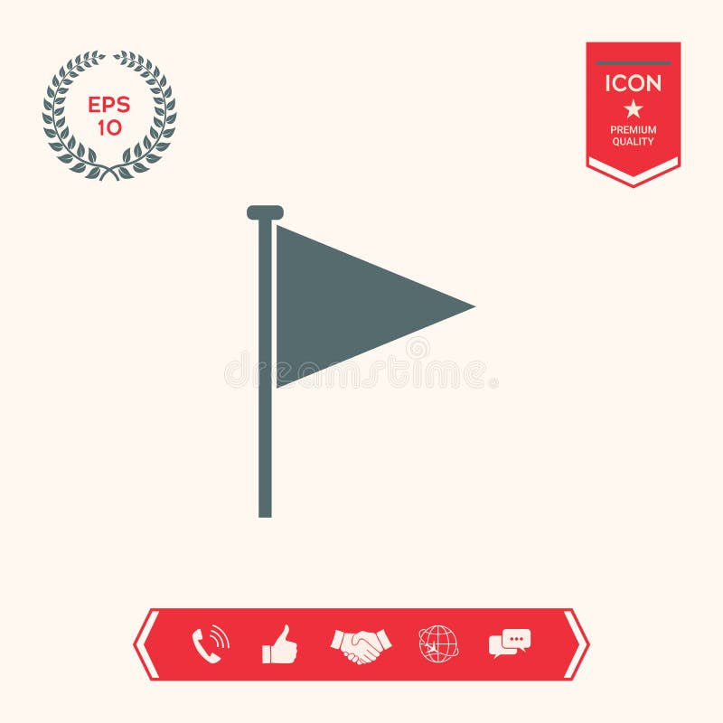 Triangle flag icon stock vector. Illustration of flat - 116621983