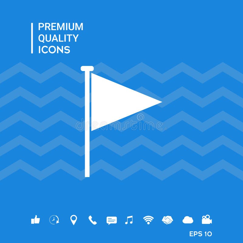 Triangle flag icon stock vector. Illustration of landmark - 117190881