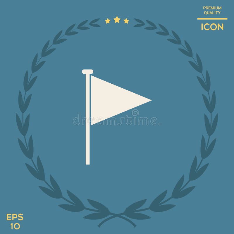 Triangle flag icon stock vector. Illustration of logo - 118537329