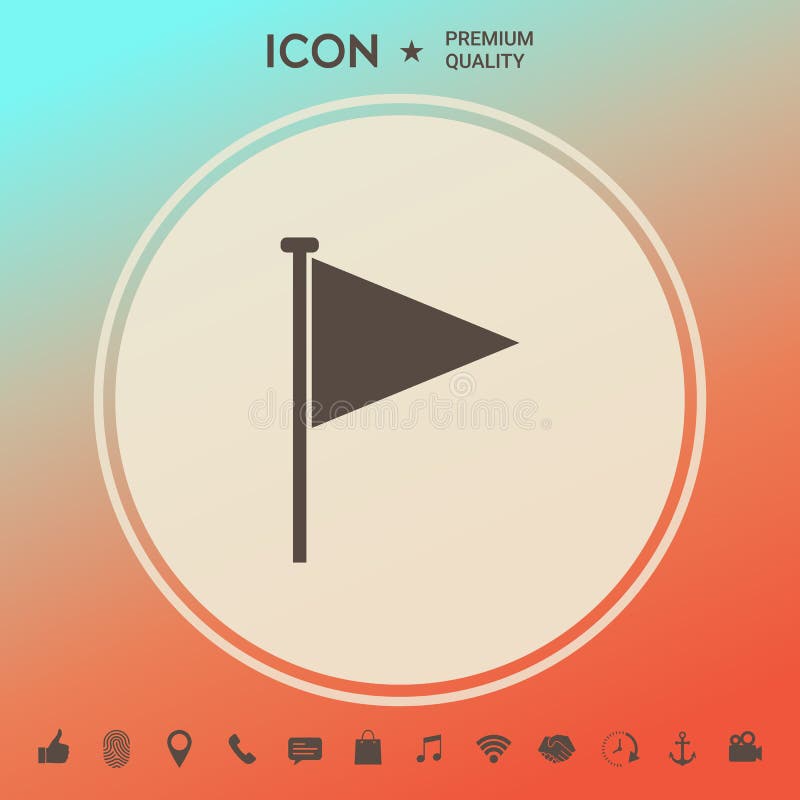 Triangle flag icon stock vector. Illustration of flag - 120300384