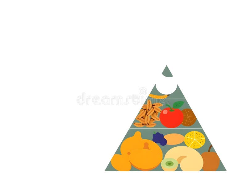 A Triangle of Food Pyramid with Diversity of Food Groups Divided by ...