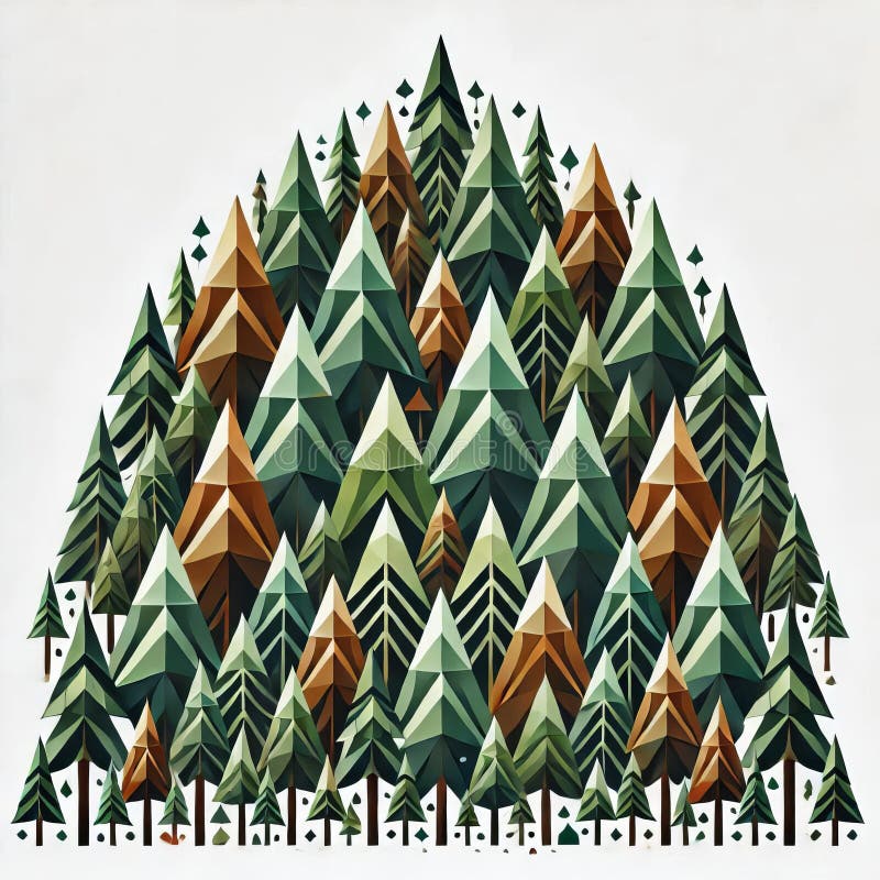 Triangle Forest a Stylized Illustration of a Forest Constructed Stock ...