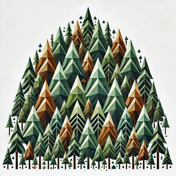 Triangle Forest a Stylized Illustration of a Forest Constructed Stock ...