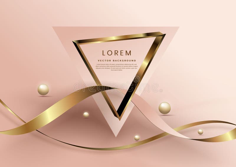 Triangle Frame Decor Dolden Ribbon with Light Effect and Ball on Rose ...