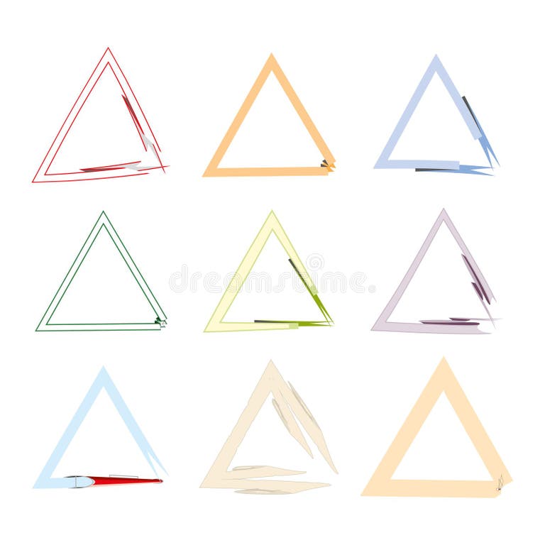 Triangle Frame Icon. Colored Geometric Vector. Broken Edge Shape ...