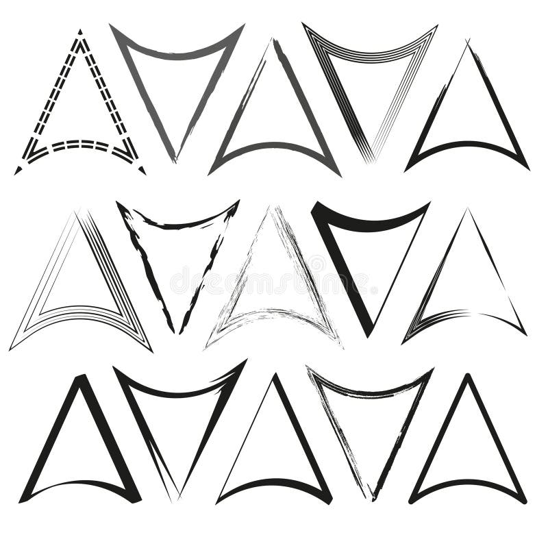 Triangle Frame Icon. Geometric Shape Symbol. Abstract Line Border ...