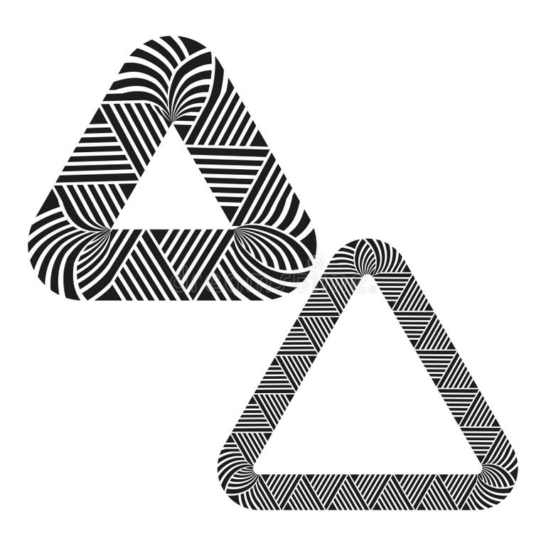 Triangle Frame Icon. Twisted Stripe Contour. Abstract Vector Pattern ...