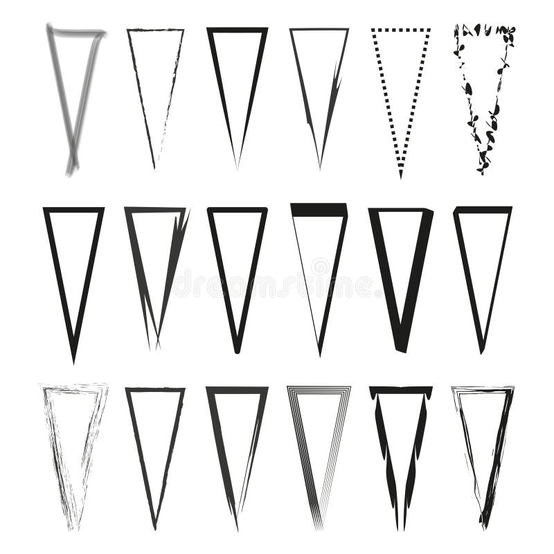 Triangle Frame Set. Geometric Vector Shapes. Abstract Black Outlines ...