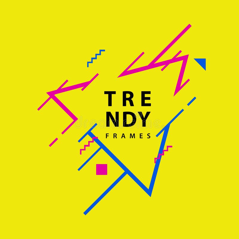 Triangle Frames with Geometric Lines Vector . Borders with Trendy ...