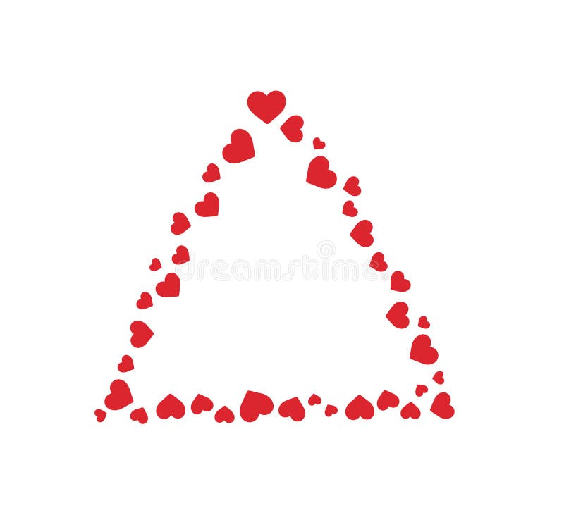 Triangle Frames with Hearts Vector Illustration Stock Illustration ...