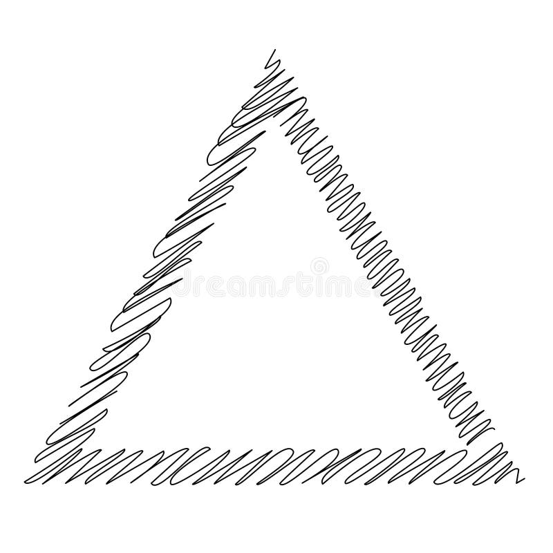 Triangle Freehand Drawing, Handdrawn Scribble, Doodle, Sketch Shape ...