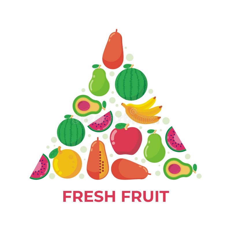 Triangle of Fruit Vector Illustration Stock Illustration - Illustration ...
