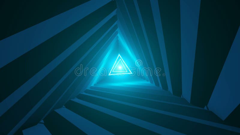 Triangle Future Space Tunnel. a Science Fiction Composition Stock Video ...