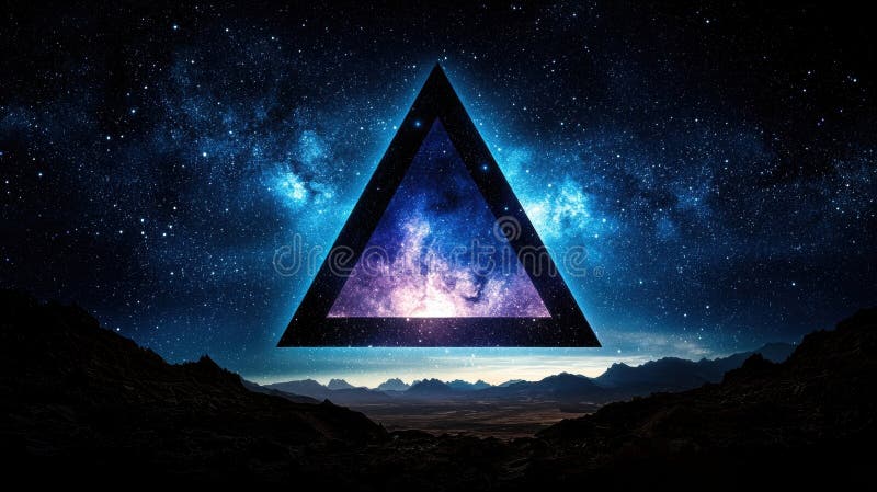 A Triangle with a Galaxy Inside it. Stock Photo - Image of surreal ...