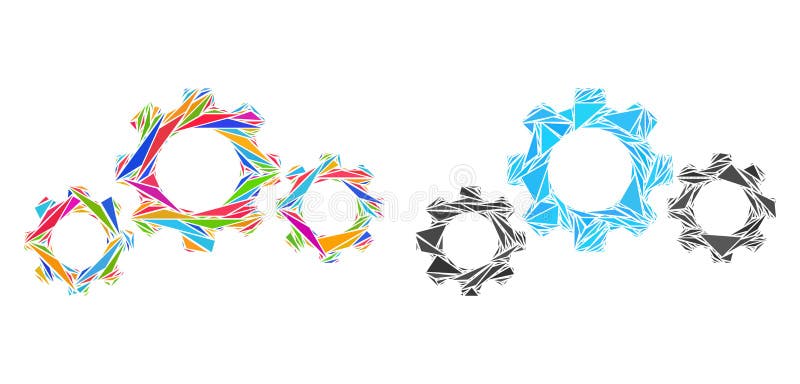 Triangle Gear Service Hand Collage Icons Stock Vector - Illustration of ...