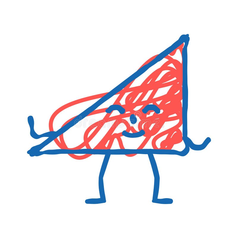 Triangle Geometric Character Icon Doodle Illustration Stock Vector ...