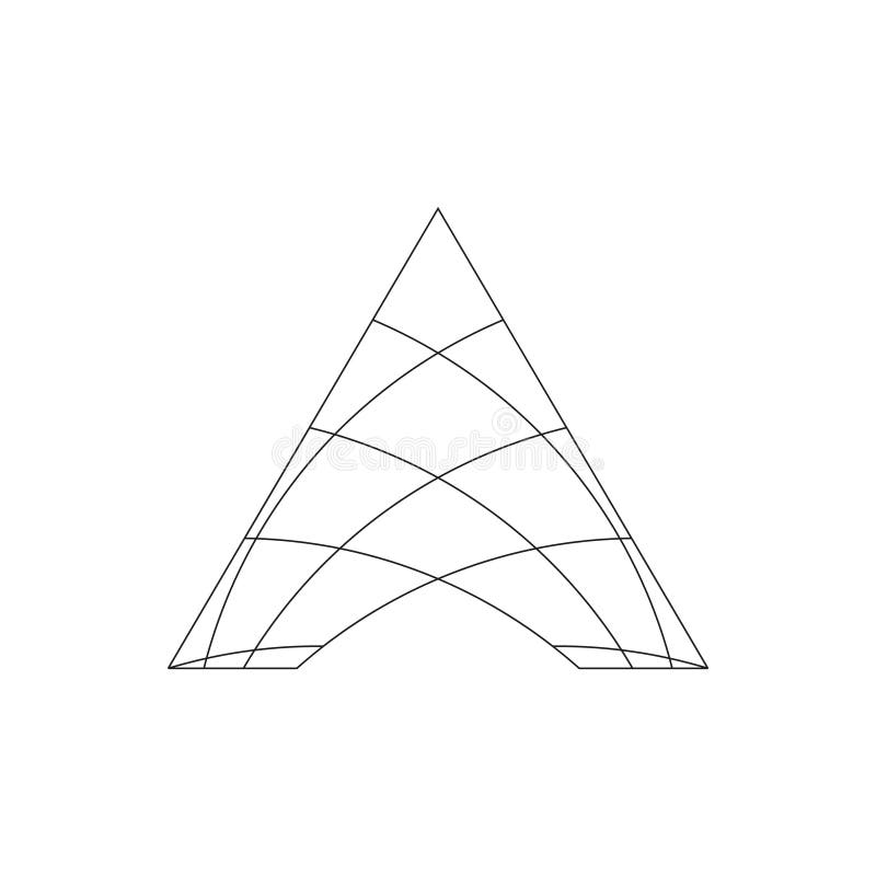 Triangle Geometric Curves Line Logo Vector Stock Vector - Illustration ...
