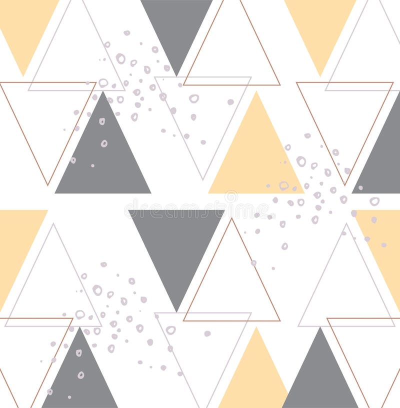 Triangle Geometric Pattern. Grey Yellow Triangle with Bubbles Stock ...