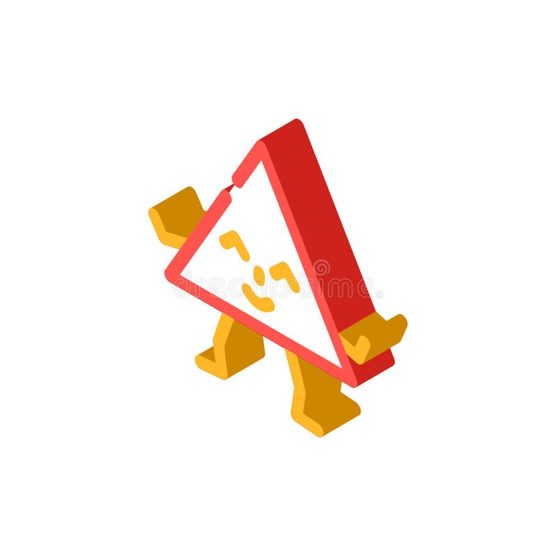 Triangle Geometric Shape Character Isometric Icon Vector Illustration ...