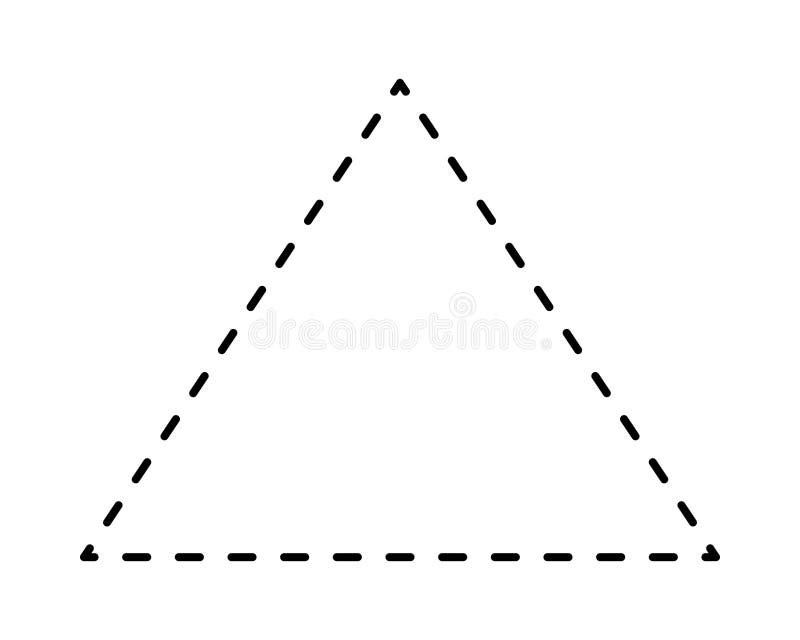 Triangle Geometric Shape with Dashed Line. Dotted Triangular Figure ...