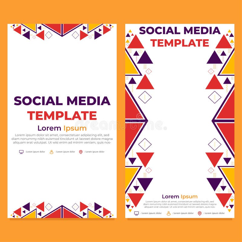 Triangle Geometric Shape Social Media Story Template Stock Vector ...