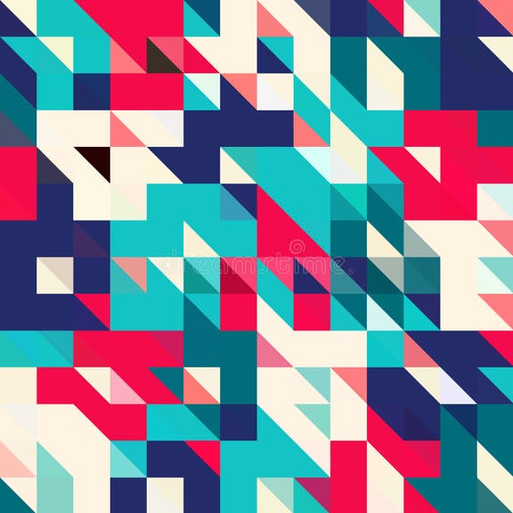 Triangle Geometric Shapes Pattern. Stock Vector - Illustration of blue ...