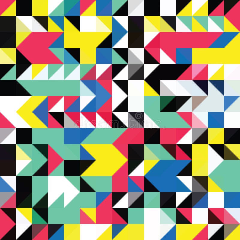 Triangle Geometric Shapes Pattern. Stock Vector - Illustration of paper ...