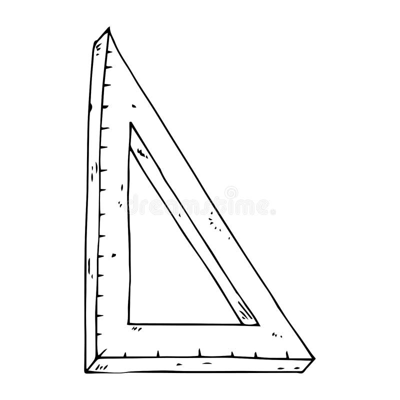 Coloring Book, Triangle Ruler Stock Vector - Illustration of cartoon ...