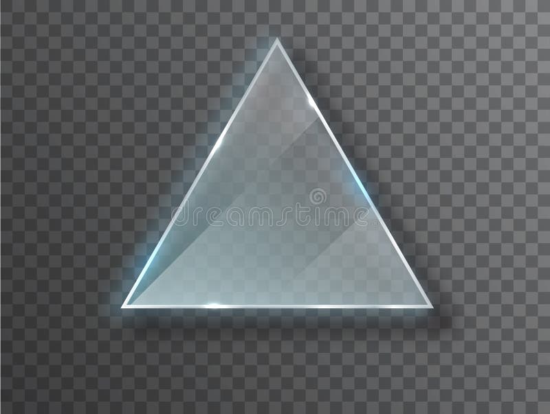 Triangle Glass Plate Isolated on Transparent Background. Glass Plate ...
