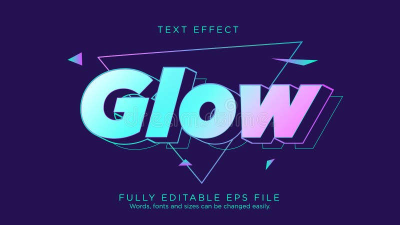 Triangle Glow Text Effect Font Type Stock Illustration - Illustration ...