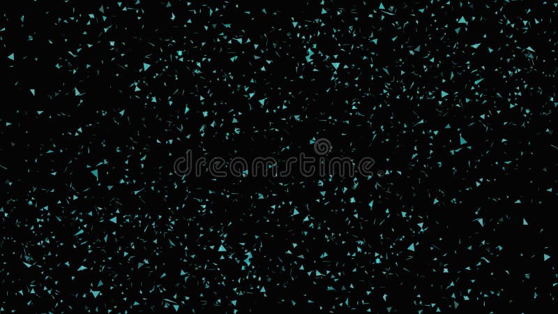 Triangle Glowing Particles Flying in Whirlwind. Sky Blue Bokeh Particle ...