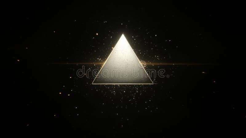 A Triangle with a Gradient Background and Scattered Gold Particles ...