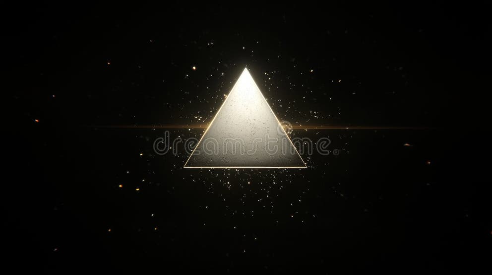 A Triangle with a Gradient Background and Scattered Gold Particles ...