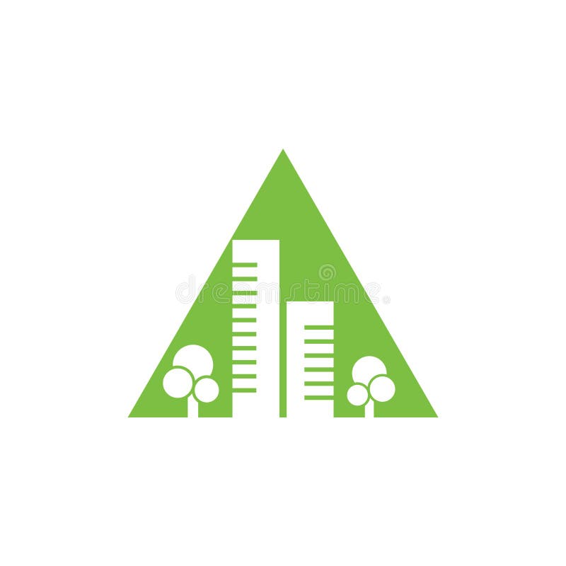 Triangle Green City Symbol Logo Vector Stock Vector - Illustration of ...